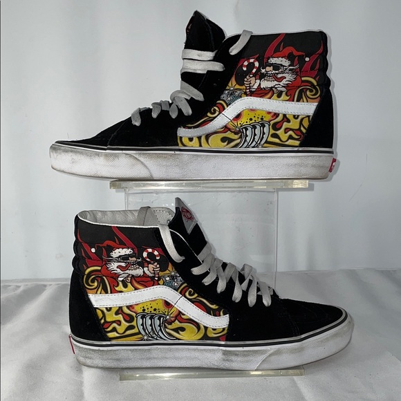 Vans | Shoes | Vans Sk8 Hi Santa Flame Black Skate Shoes Ftl1122 | Poshmark